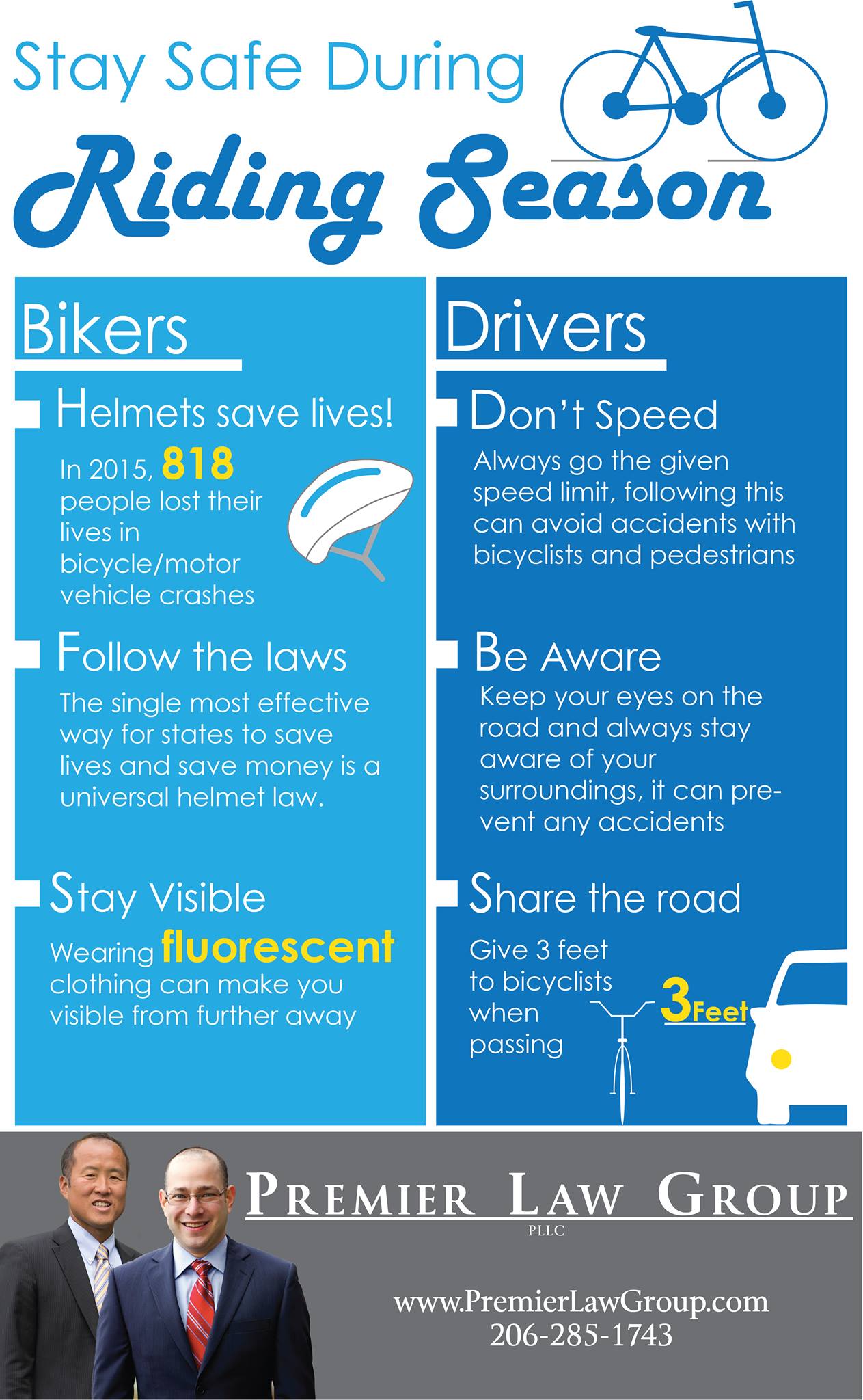 Bike Safety Tips For Riding Season | Premier Law Group