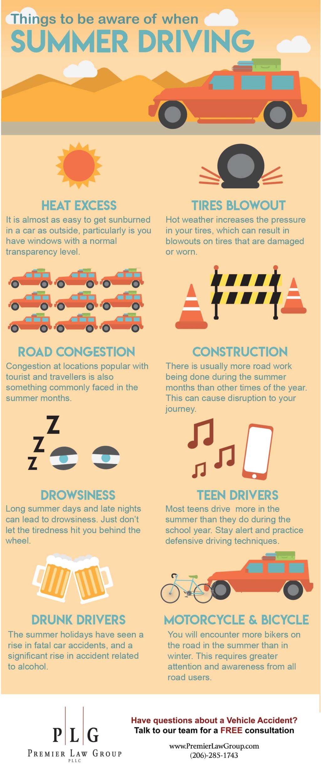 Safe Summer Driving | Premier Law Group